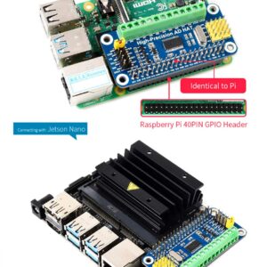 High-Precision AD HAT ADS1263 10-Channel 32-Bit ADC SPI Bus Low Noise Low Temperature Drift,for Raspberry Pi 4B/3B+/3B/2B/Zero/Zero W/Zero WH/2W and Jetson Nano