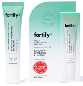 fortify 9-in-1 natural skincare - eye cream - de-puffing + protecting | helps protect, hydrate, & refresh | clean beauty | made in korea - 30ml