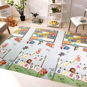 baby play mat reversible children playmat crawling mat waterproof double sided playmat for kids infants toddler (47"x70"x0.2")