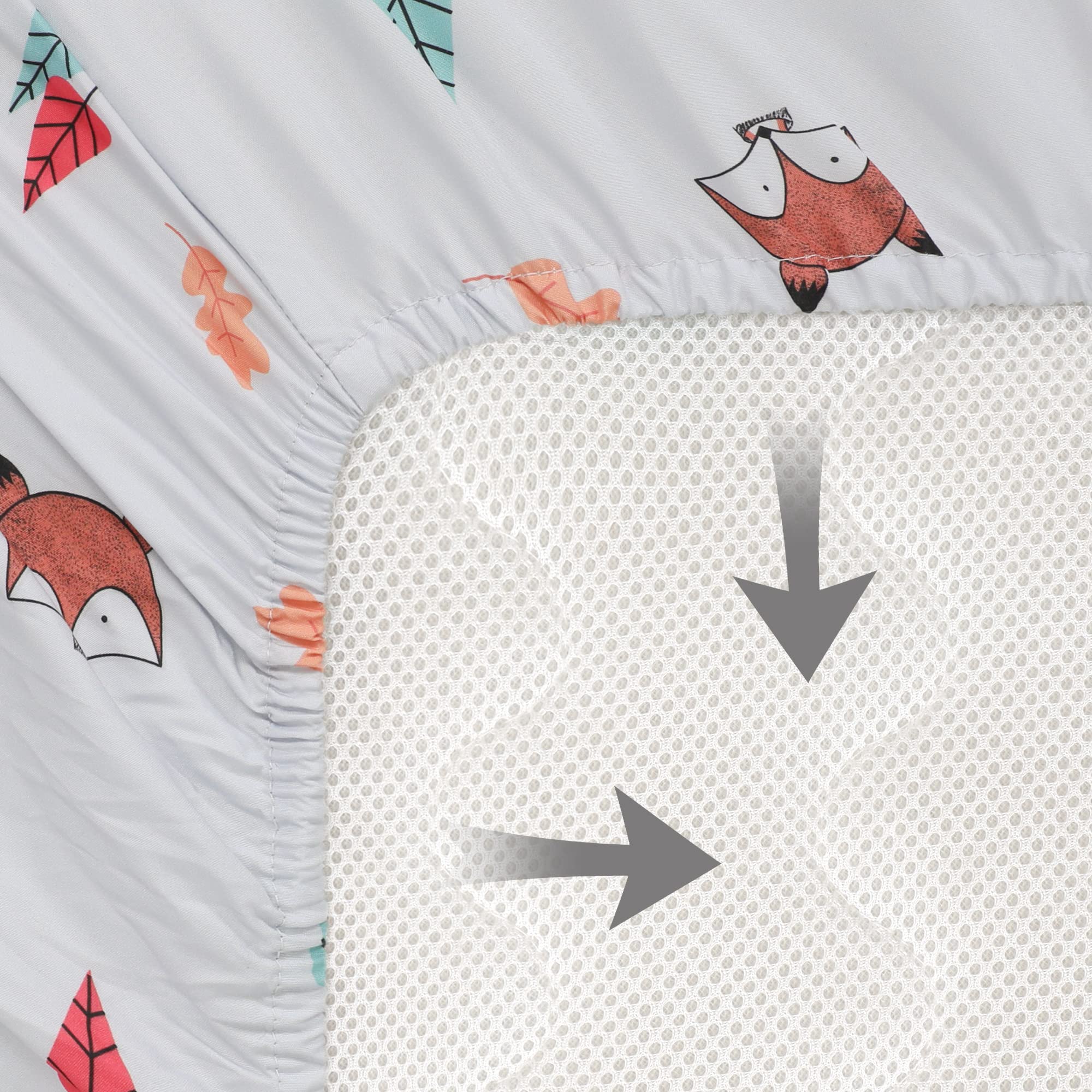 TILLYOU Microfiber Mini Fitted Crib Sheet Set - 100% Polyester Toddler Bed Mattress Sheets,Standard 38”x24”x5”,Woodland Animals