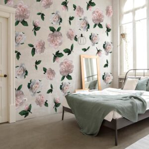 WALPLUS Flowers Roses Wall Decals Peel and Stick Wall Sticker Oversized Murals for Home Bedroom Nursery Room Floral Transparent Wall Decor