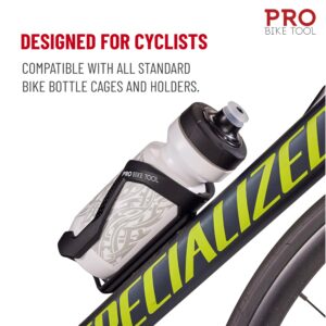 PRO BIKE TOOL Bike Water Bottle 550 ml 19 oz -for All Fitness and Cycling - Soft Silicone Mouthpiece – Fast Flow Valve - Easy Squeeze Bidon (White)