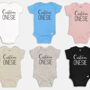 Kate & Meri Custom Onesie© / Bodysuit | Personalized Baby Onesie (3-6M, Black)