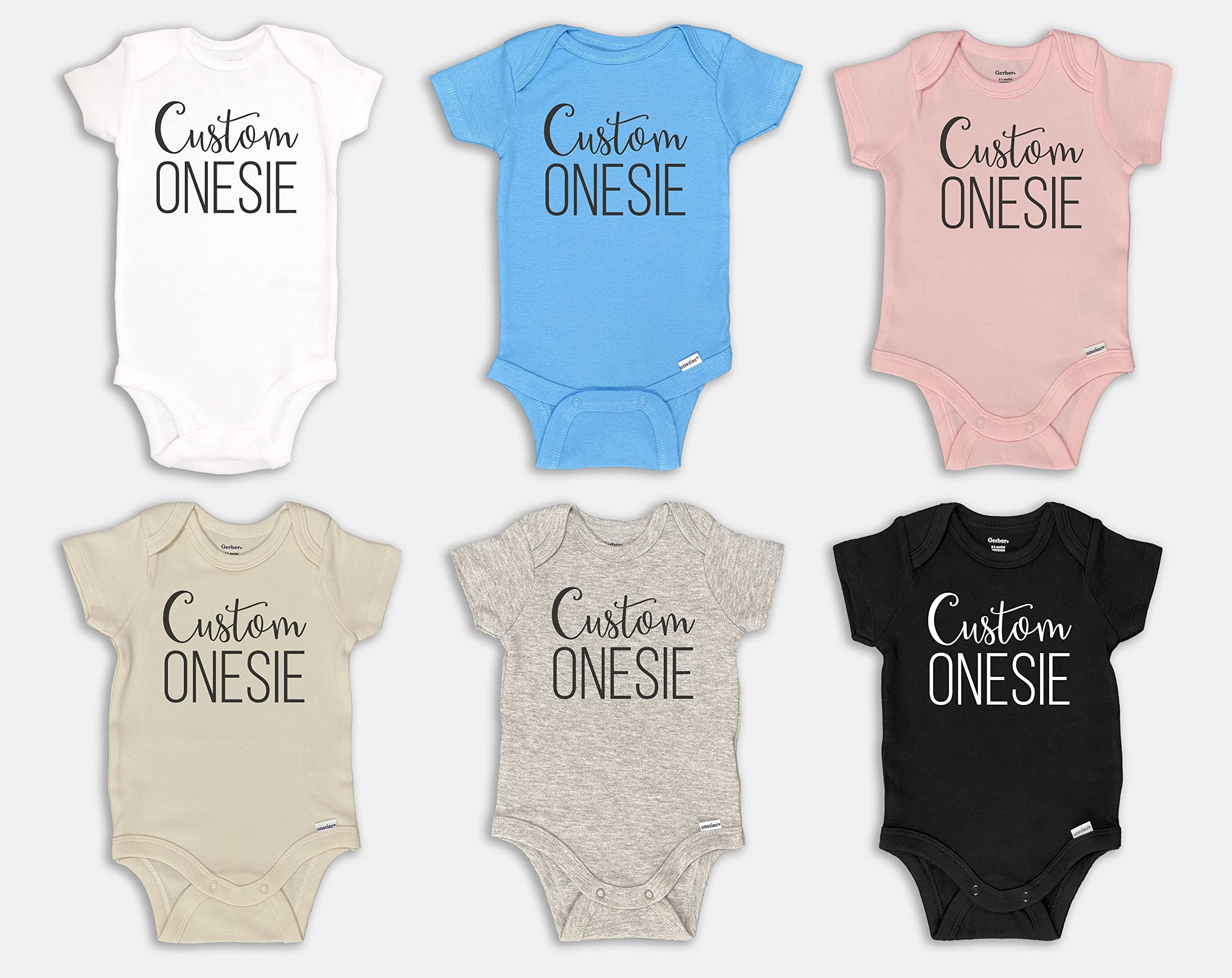 Kate & Meri Custom Onesie© / Bodysuit | Personalized Baby Onesie (3-6M, Black)