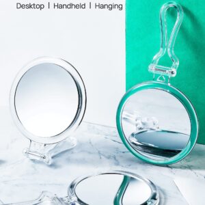 OMIRO Hand Mirror, Double-Sided 1X/20X Magnifying Foldable Makeup Mirror for Handheld, Table and Travel Usage