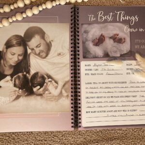 NovaaLife Twins Journal of our "1st Year" - Twins Journal for Parents - Sweet Pregnancy questions & First 12 Months of Babys Milestones - Pregnancy Book Essentials - Twins baby gifts - Twins baby