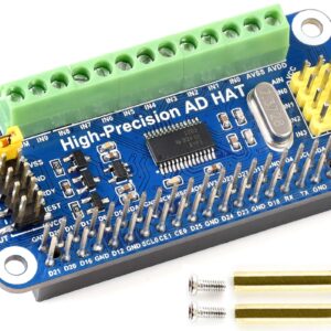 High-Precision AD HAT ADS1263 10-Channel 32-Bit ADC SPI Bus Low Noise Low Temperature Drift,for Raspberry Pi 4B/3B+/3B/2B/Zero/Zero W/Zero WH/2W and Jetson Nano