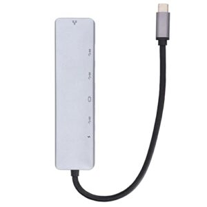 usb c hub, 6 in 1 pd fast charging adapter, supports hdm projection screen,usb extension, type c mobile phone connected to tv/monitor,mobile office