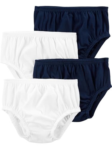 Simple Joys by Carter's Baby Girls' 4-Pack Diaper Covers, Navy/White, 24 Months