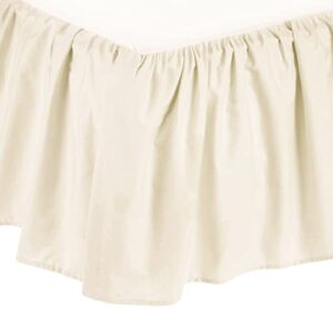 tl care 100% cotton percale mini crib skirt, ecru