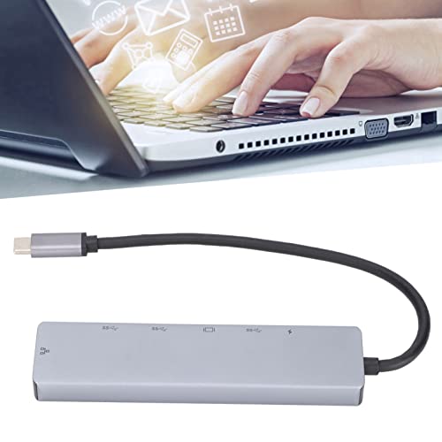 USB C Hub, 6 in 1 PD Fast Charging Adapter, Supports HDM Projection Screen,USB Extension, Type C Mobile Phone Connected to TV/Monitor,Mobile Office