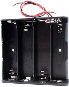 zym119 14.8v 4 18650 battery holder case box with leads - black circuit board