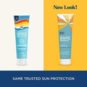 Bare Republic Clearscreen Sunscreen SPF 100 Sunblock Body Lotion, Water Resistant with an Invisible Finish, 5 Fl Oz