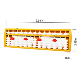 DMHMXZ Abacus，Soroban, Abacus for Adults, Professional 13 Column Abacus for Math with Reset Button，Digits and Educational Learning Tool （9.8 inch）