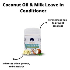 Coco Black Naturals CocoBlack Naturals Moisture Duo, Coconut Oil & Milk Leave In Conditioner, Lanolin Oil for Kinky Coily Type 4 Hair, 8.8 Fl Oz 2 Piece Set