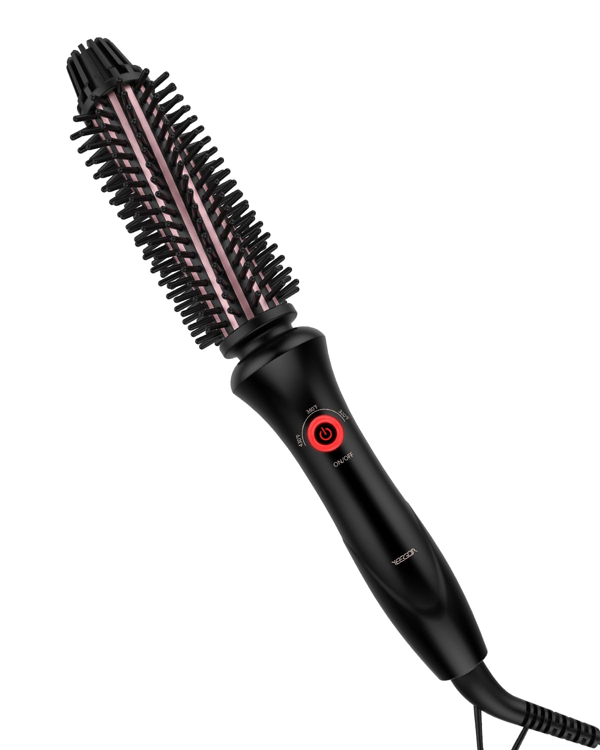 Curling Iron Brush 1 Inch, Heated Styling Round Brush Curling Iron Travel Dual Voltage，3 Temps Anti-Scald Hot Curling Brush Culer for Short Hair