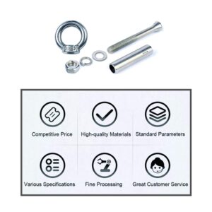 M8x80mm Ring Lifting Expansion Anchor Eyebolt 2 Pack Expansion Bolts Ceiling Hook Heavy Duty Bolts Anchor Fastener 304 Stainless Steel for Concrete Brick Wall