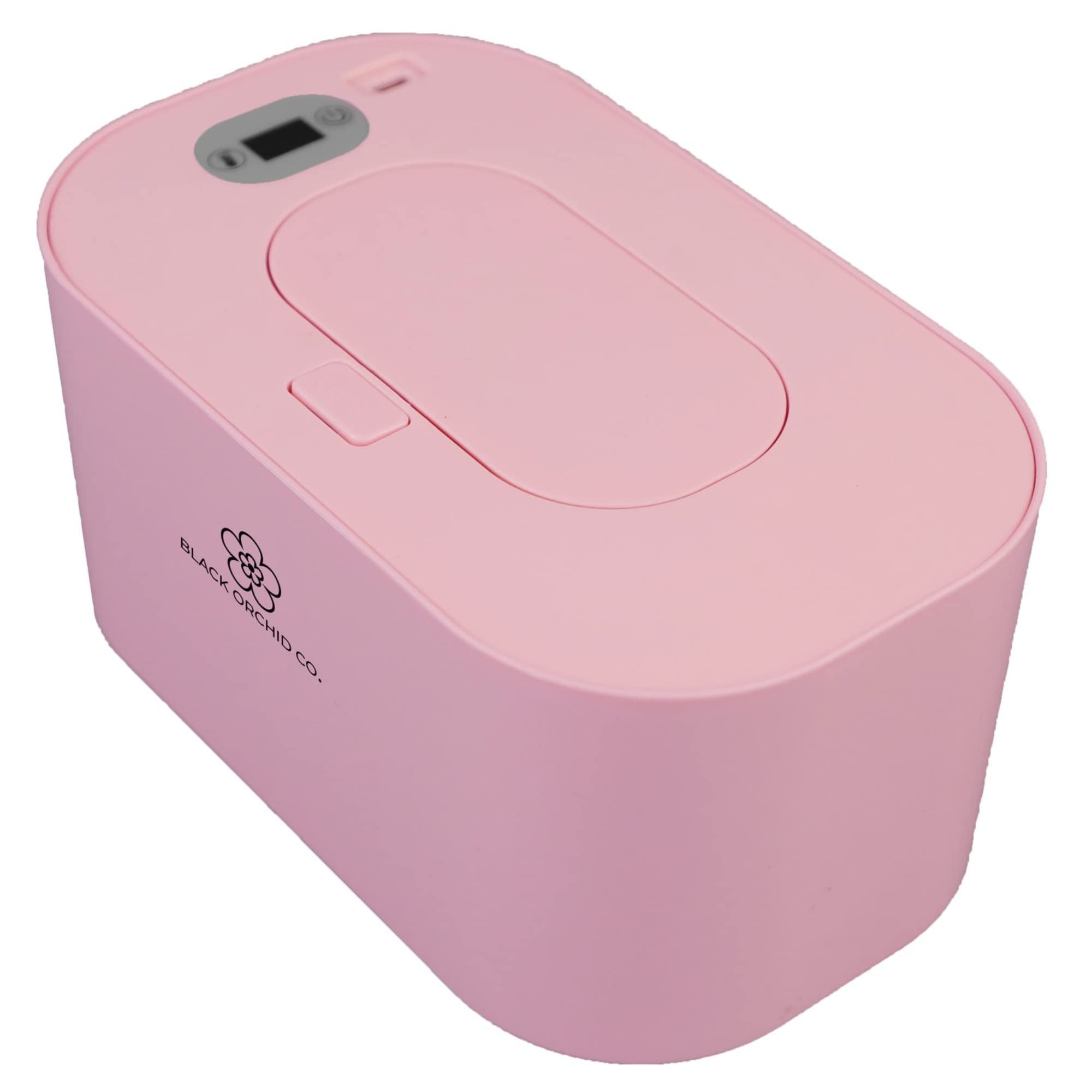 Black Orchid Co. Baby Wipe Warmer | Portable Wipe Warmer with Temp Control | 5 Heat Settings, LCD Display, Baby Wipes Warmer Heats Up Diaper Wipes | Wipe Warmer and Baby Wet Wipes Dispenser (Pink)