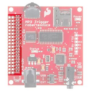 SparkFun MP3 Trigger - 18 Trigger inputs to Alternate Functions Random & sequential Track Selection Transport Controls Even Volume up/Down Real-Time Volume Control Full-Duplex Serial Control