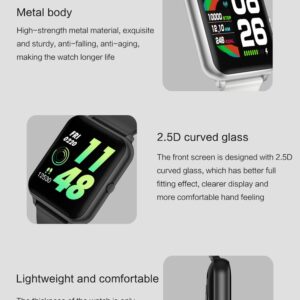 Baisnow Men's and Women's Smart Watches ， Health Smart Watch Capable of Monitoring Heart Rate， Sleep Monitoring, Step Counting, etc，Black