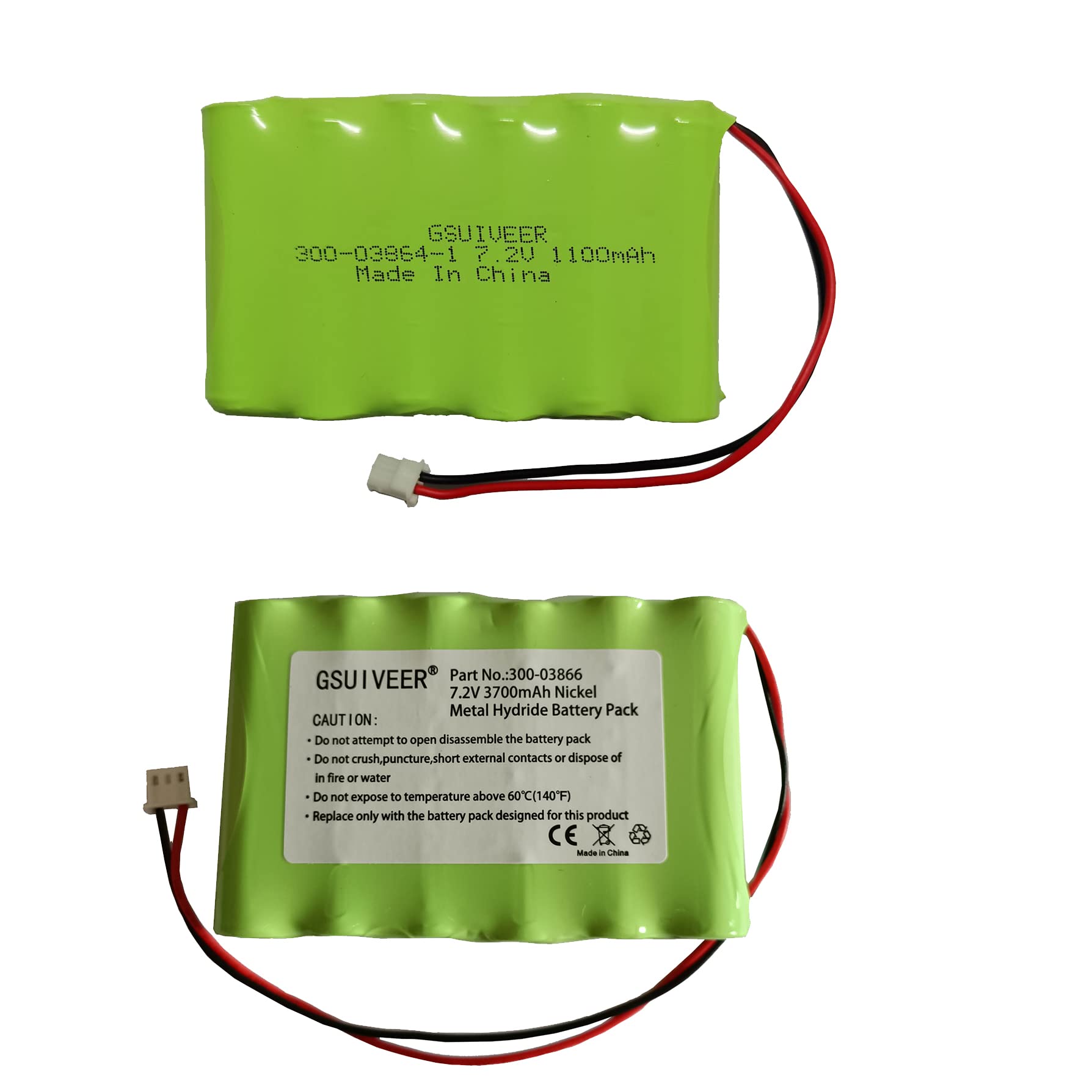 GSUIVEER 300-03866 7.2V 3700mAh Battery and 300-03864-1 Battery 7.2V 1100mAh