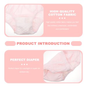 Adult Diapers Cotton Underwear Leak Diapers Adult Cloth Diaper Cover Active Waterproof Leakproof Pants for Adults Elderly Pink XXL