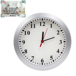 xcoui hidden camera clock, 1080p hd security spy camera with motion detection loop recording, indoor mini camera wall clock for home office nanny