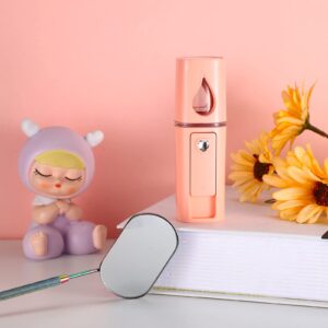 Honoson Nano Mist Sprayer Eyelash Extensions Mini Facial Steamer 20ml Portable Face Mister USB Handheld Facial Humidifier and 270 Degree Rotation Lash Mirror for Makeup Skin Care