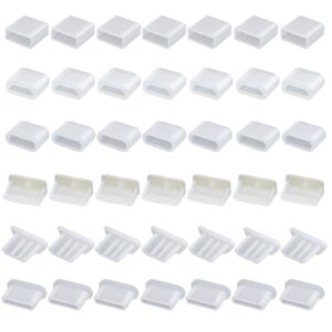 42 pcs 6 types usb anti dust cover plugs, anti dust cover protector plugs cap for usb a, type c, micro usb female and male ports, usb type-c dust stopper, silicone soft micro usb cap port protector