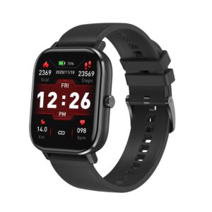 houseege smart watch for android and iphone ip67 waterproof mp3 playback, touch screen with sports mode, notifications, stylish smartwatches for men and women (black)