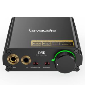 1mii lavaudio ds400 portable dac/headphone amplifier stereo supports 768k/32bit and native dsd512, hi-res hi-fi for pc headphone out/3.5/4.4 mm/coaxial/optical out windows/android/ios compatible