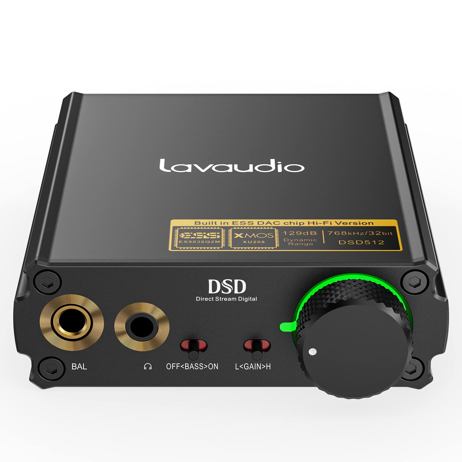 1Mii Lavaudio DS400 Portable DAC/Headphone Amplifier Stereo Supports 768K/32Bit and Native DSD512, Hi-Res Hi-Fi for PC Headphone Out/3.5/4.4 mm/Coaxial/Optical Out Windows/Android/iOS Compatible