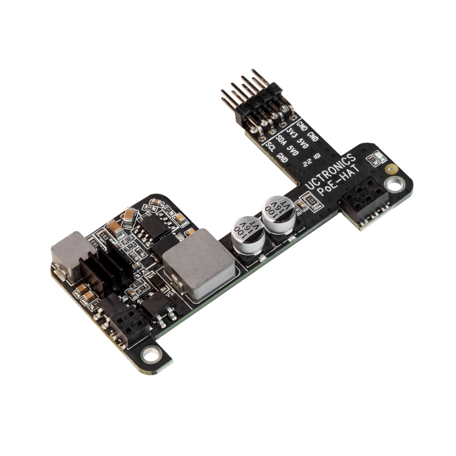 UCTRONICS PoE HAT for Raspberry Pi 4B, IEEE 802.3af-Compliant, 5V 2.5A Mini Power Over Ethernet Expansion Board for Raspberry Pi 4 B 3 B+