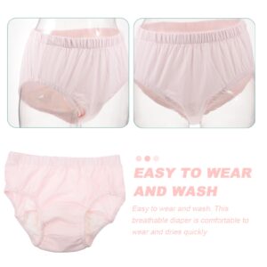 Adult Diapers Cotton Underwear Leak Diapers Adult Cloth Diaper Cover Active Waterproof Leakproof Pants for Adults Elderly Pink XL