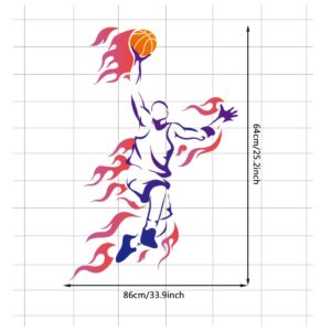 WOYINIS Removable Basketball Dunk Wall Decals Sports Player Silhouette Wall Stickers Peel & Stick Basketball Wall Decor for Teens Boys Room Living Room Classroom Playroom Wall Decoration