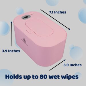 Black Orchid Co. Baby Wipe Warmer | Portable Wipe Warmer with Temp Control | 5 Heat Settings, LCD Display, Baby Wipes Warmer Heats Up Diaper Wipes | Wipe Warmer and Baby Wet Wipes Dispenser (Pink)