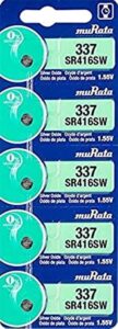 murata 337 battery sr416sw 1.55v silver oxide watch button cell (5 batteries)