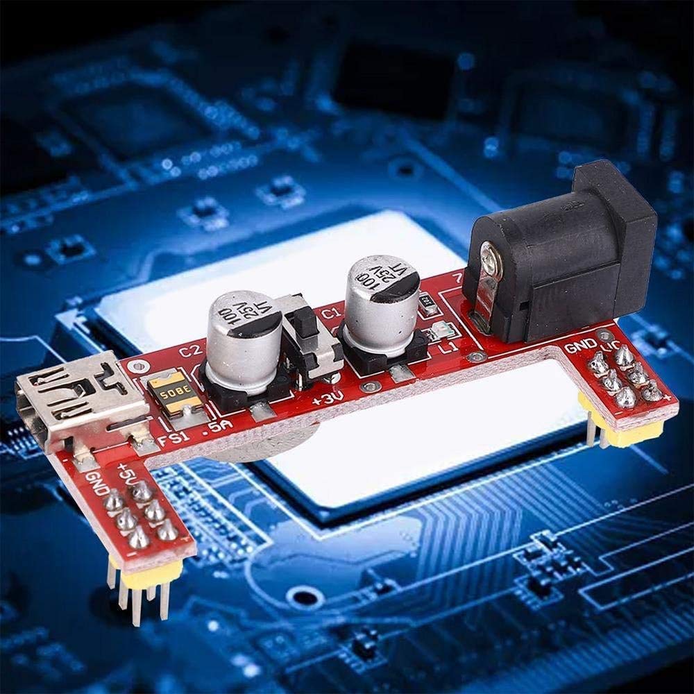 ZYM119 B10 2 Channel 5/3.3V Red Bread Board Power Module Input 6.5~12V DC, for Industrial Electronic Components (excluding Breadboard) Spot Steuermodul Circuit Board