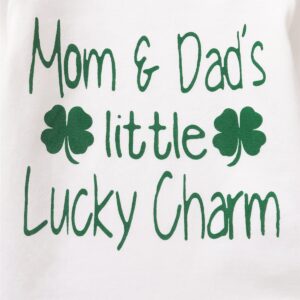 Shalofer Baby St Patricks Day Outfit Girl Newborn My First St Patrick's Day Bodysuit(Green-Flare pants,0-3 Months)