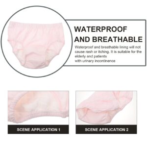 Adult Diapers Cotton Underwear Leak Diapers Adult Cloth Diaper Cover Active Waterproof Leakproof Pants for Adults Elderly Pink XL