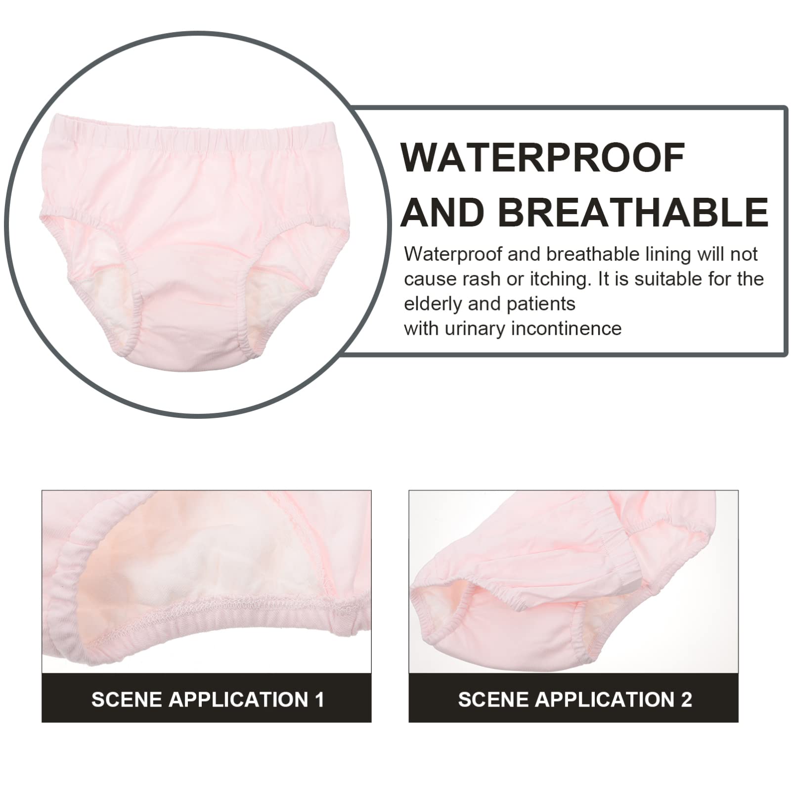 Adult Diapers Cotton Underwear Leak Diapers Adult Cloth Diaper Cover Active Waterproof Leakproof Pants for Adults Elderly Pink XL