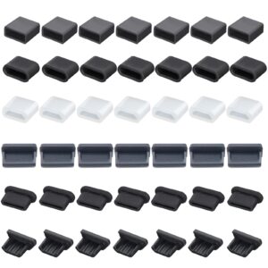 42 pcs 6 types usb anti dust cover plugs, usb type-c dust stopper, silicone soft micro usb cap port protector, anti dust cover protector plugs cap for usb a, type c, micro usb female and male ports