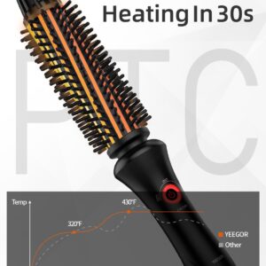 Curling Iron Brush 1 Inch, Heated Styling Round Brush Curling Iron Travel Dual Voltage，3 Temps Anti-Scald Hot Curling Brush Culer for Short Hair