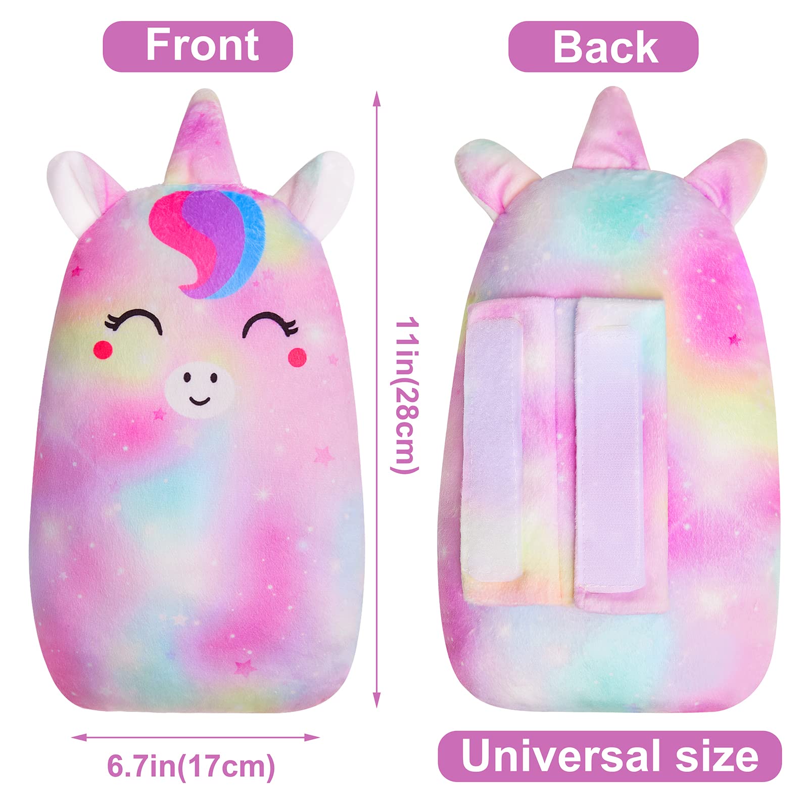 FIODAY Car Seat Belt Covers for Kids Unicorn Seat Belt Pillow Soft Seat Belt Cushion Adjust Seat Strap Pillow Head Neck Support for Children Baby Boys Girls Travel