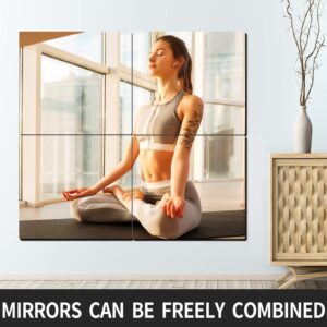 BQRIS Kids Safety Unbreakable Mirror,Acrylic Shatterproof Mirrors Full Length,Extra Thick1/8 12"x12"x4 Pack,Children Non Glass Stick on Mirror,Gym Mirrors for Home Workout,Bedroom Body Mirrors Wall