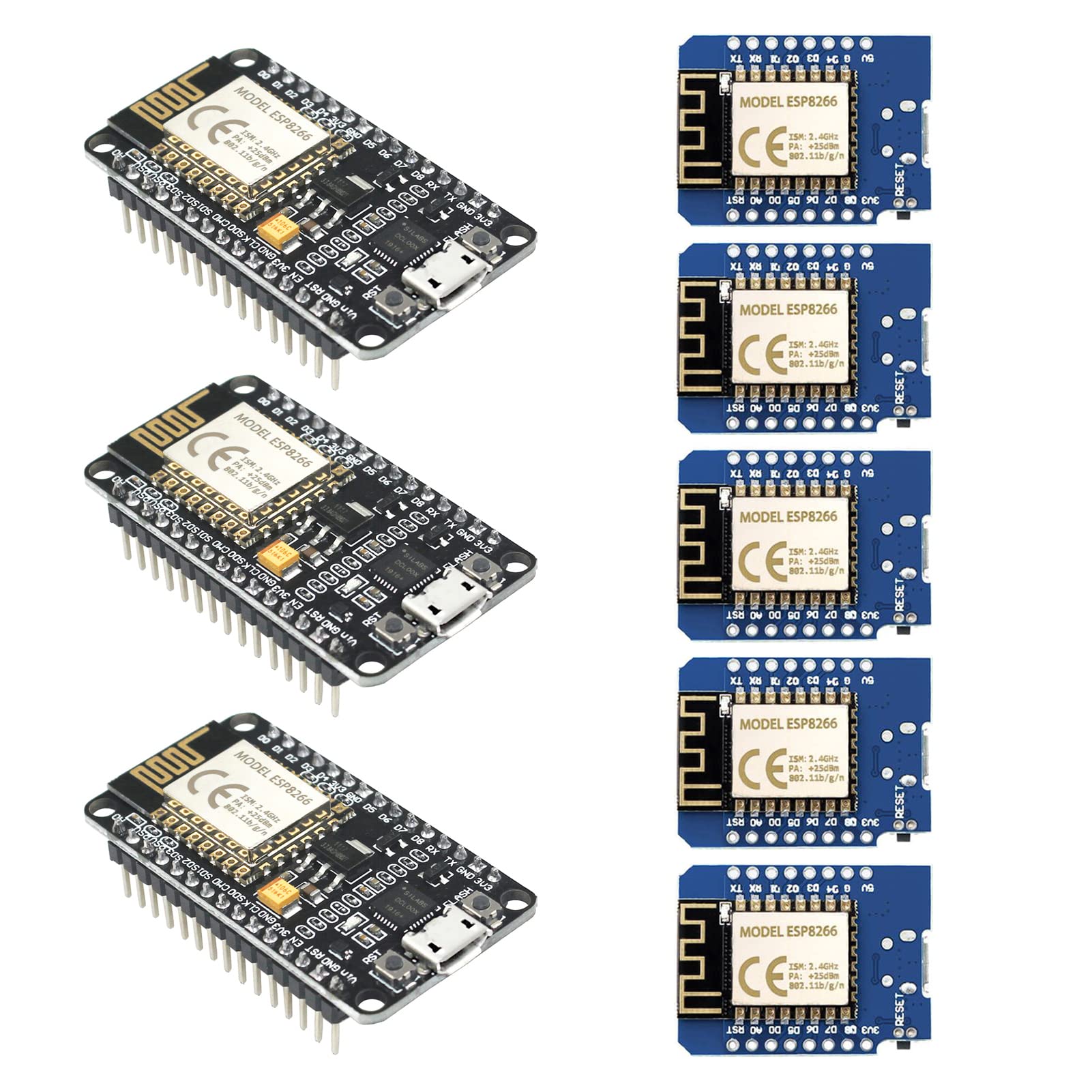 KeeYees 3PCS ESP8266 WiFi Development Board with 5PCS Mini ESP8266 WiFi Development Board