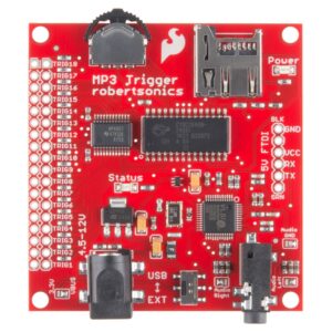 SparkFun MP3 Trigger - 18 Trigger inputs to Alternate Functions Random & sequential Track Selection Transport Controls Even Volume up/Down Real-Time Volume Control Full-Duplex Serial Control