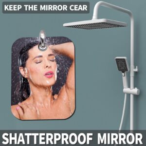 NC Unbreakable Shower Mirror fogless for Shaving,Fog Proof Shave (Medium,2PCS,4"x6"),Shatterproof Travel Makeup Camping Mirrors,Wall Hanging Mirror Bathroom,Portable Lightness Handheld Mirror Locker