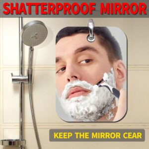 NC Unbreakable Shower Mirror fogless for Shaving,Fog Proof Shave (Medium,2PCS,4"x6"),Shatterproof Travel Makeup Camping Mirrors,Wall Hanging Mirror Bathroom,Portable Lightness Handheld Mirror Locker