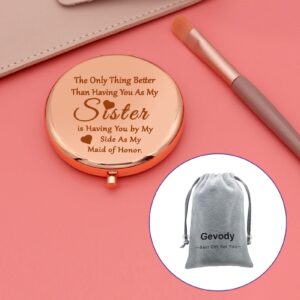 Bridesmaid Gift for Sister Wedding Gift Compact Makeup Mirror Maid of Honor Gift for Women Best Friend Friendship Gifts Pocket Compact Mirror Bridal Shower Gift for Her Engagement Gift